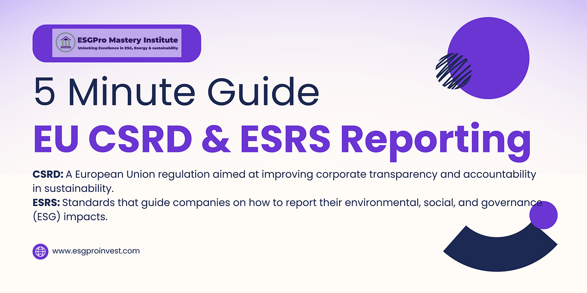 5 Minute Guide to CSRD and ESRS. ESGPro Mastery Institute — Viveck ...