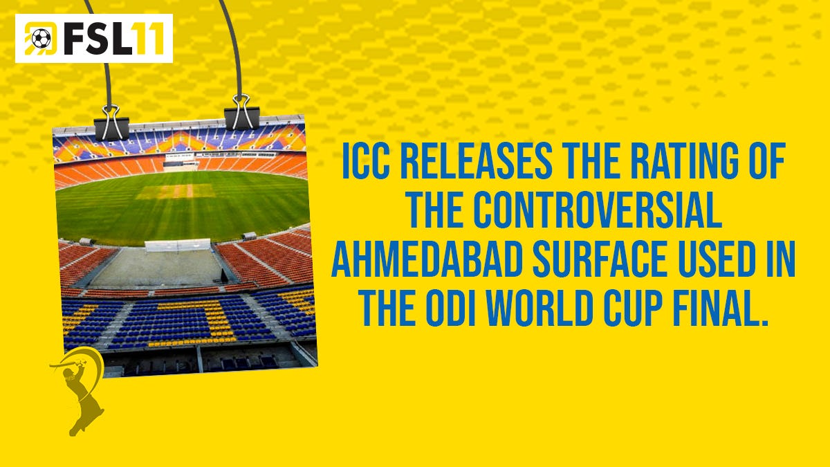 ICC releases the rating of the controversial Ahmedabad surface used in ...