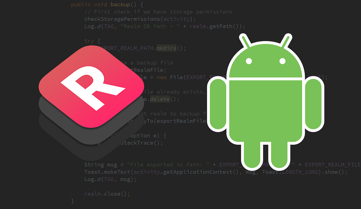 Example Class To Exportimport A Realm Database On Android 13 By 8495
