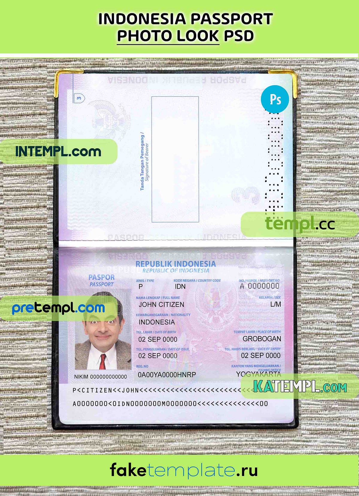 Indonesia passport PSD files, scan and photograghed image, 2 in 1 | by ...