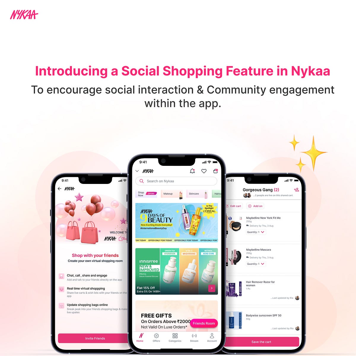 Implementing a Social Shopping Feature in Nykaa that enables users to ...