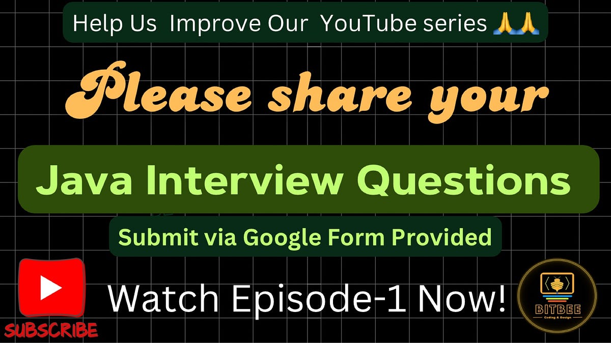 🚀 Hey Java Devs! 🚀 I’ve just launched Episode-1 📺 of my Java Interview ... 🚀 Hey Java Devs! 🚀 I’ve just launched Episode-1 📺 of my Java Interview ...