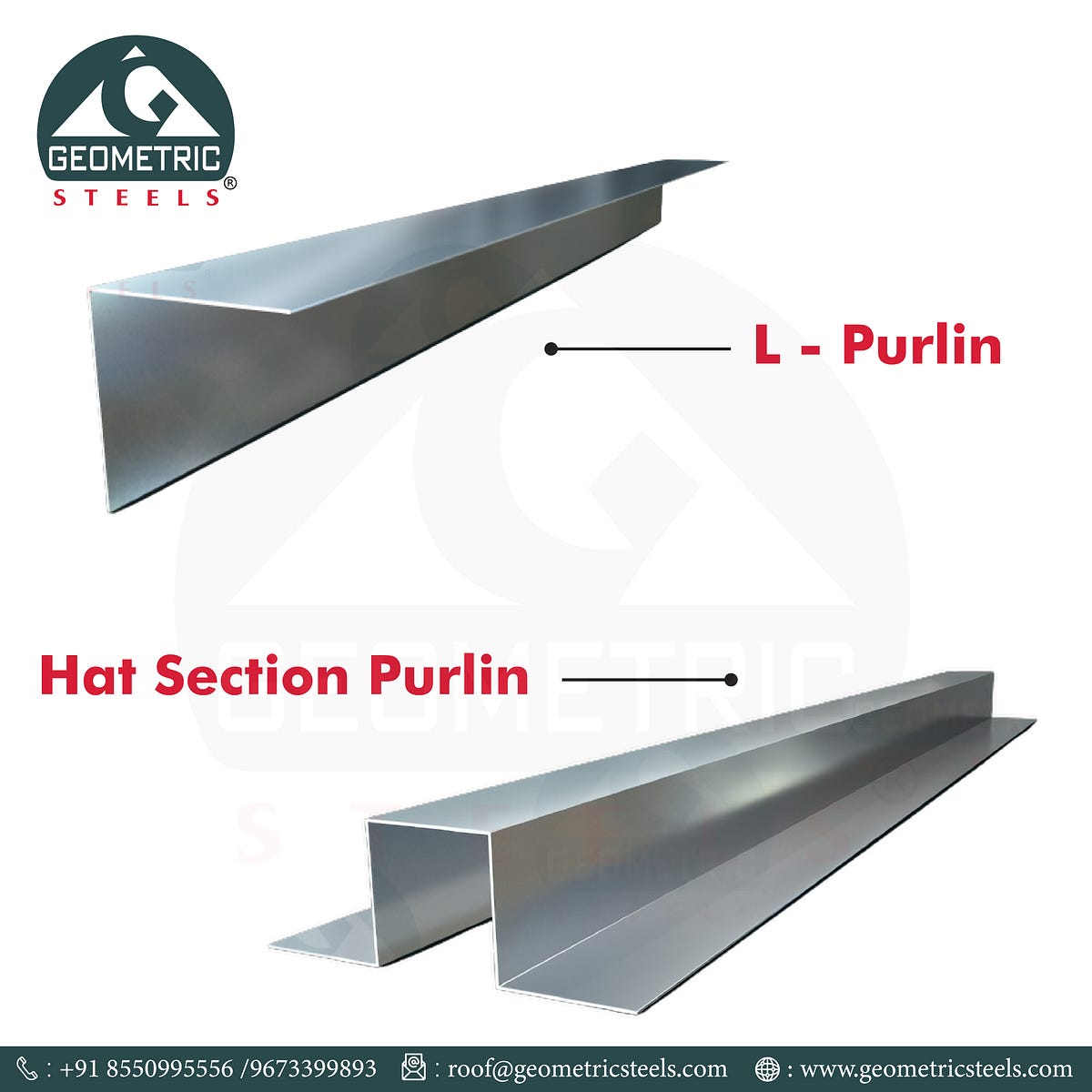 L — SECTION The thickness and height of the purlin selected depends on ...