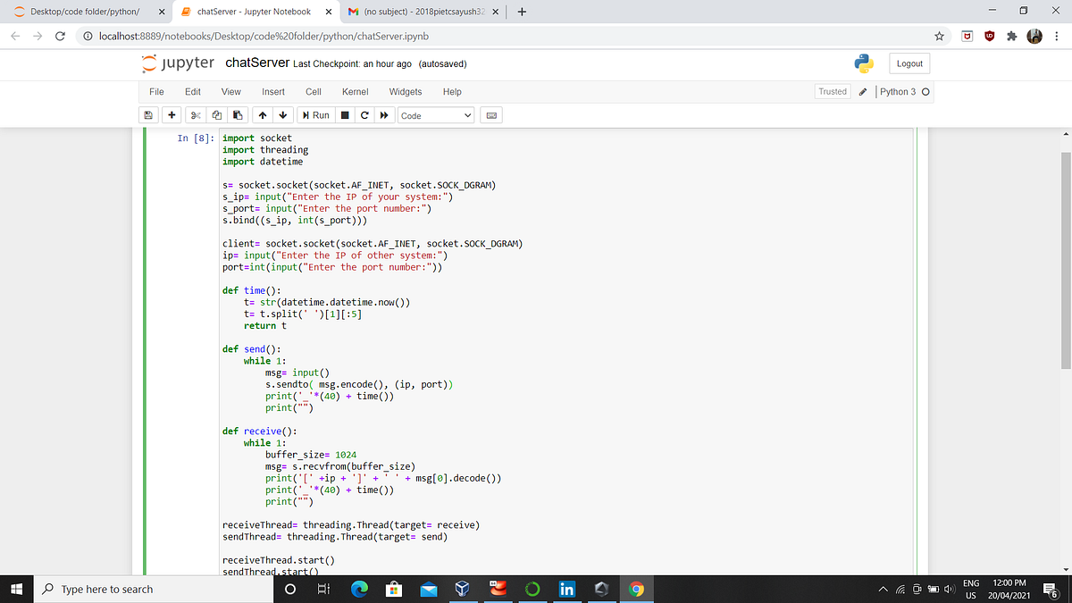 Chat server using python - Ayush Laxkar - Medium
