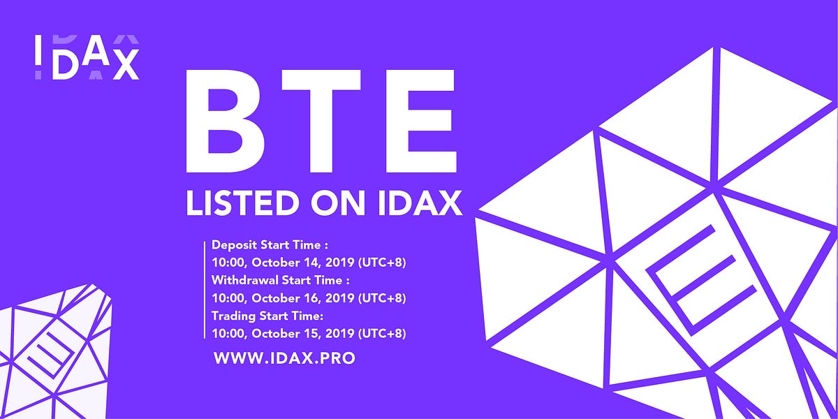 BTE to be listed on IDAX. IDAX, international global exchange, is… | by ...
