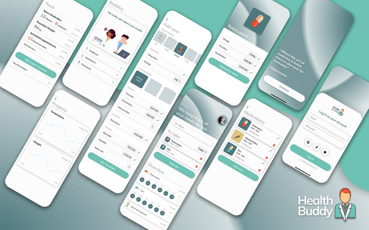 Health Buddy — concept mobile app for setting pill reminders | by ...