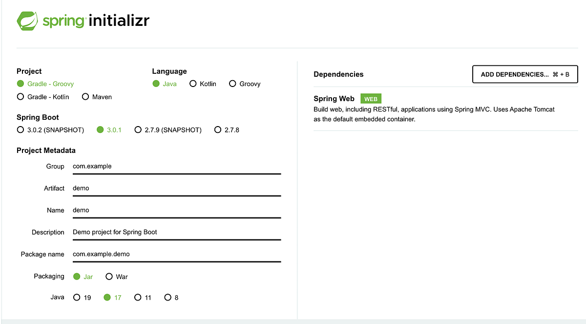 Create your first Spring application with Spring Initializr | by Serxan Hamzayev | Medium