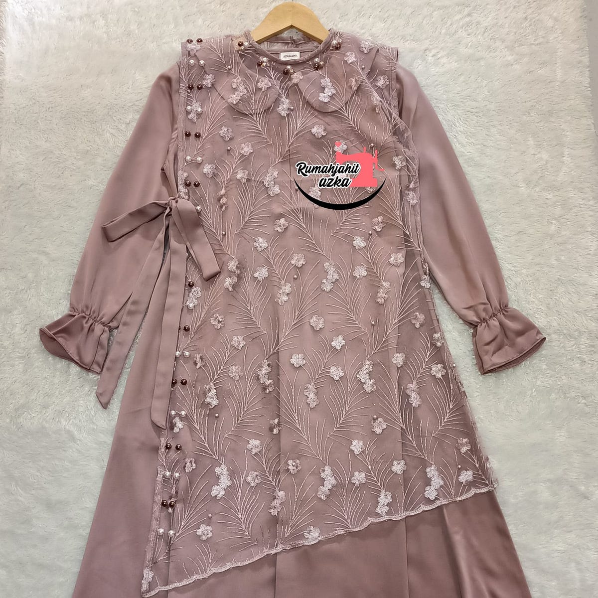 Gamis Set Brukat by Rumah Jahit Azka - Rumah Jahit Azka - Medium