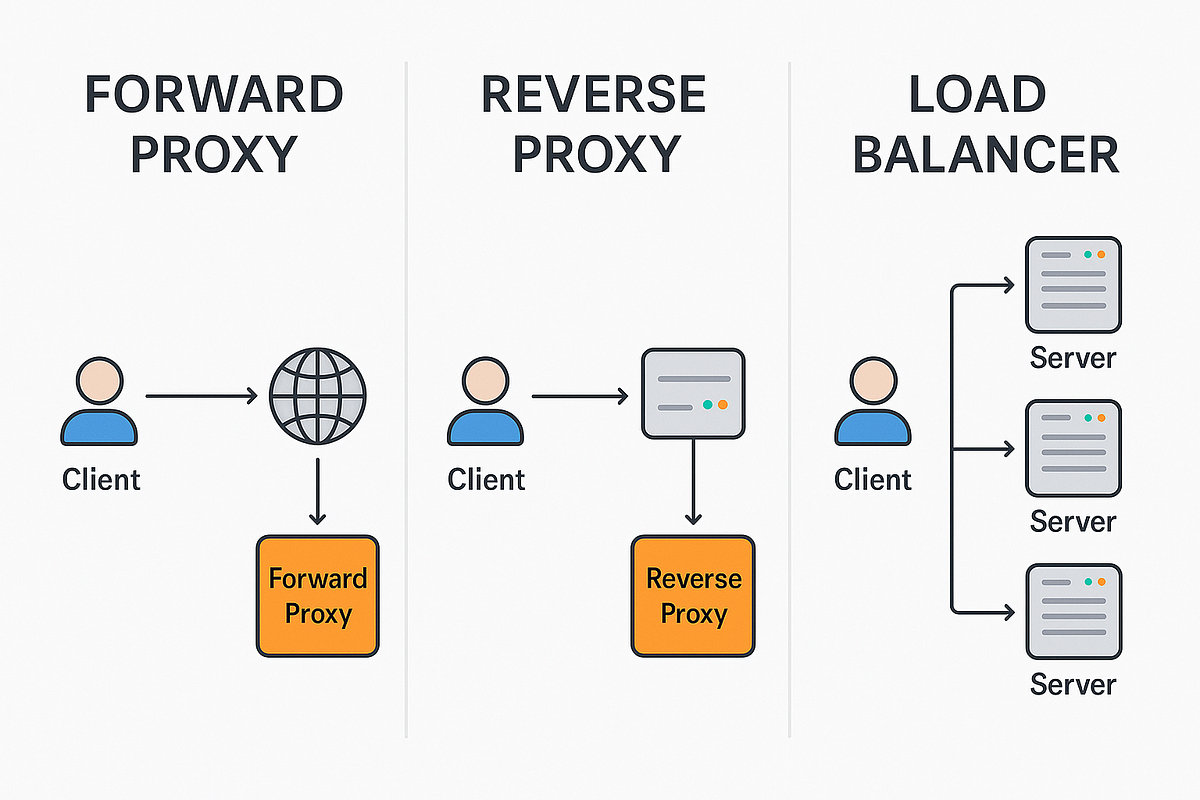 🧭 Understanding Forward Proxy, Reverse Proxy, and Load Balancer: Key Differences and Use Cases ...