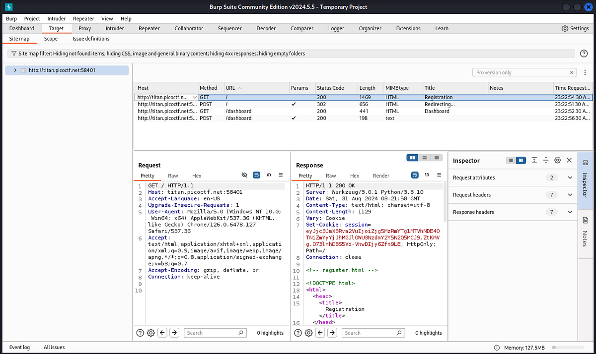 picoCTF 2024 — Web Exploitation: IntroToBurp | by Bl4cky | Medium