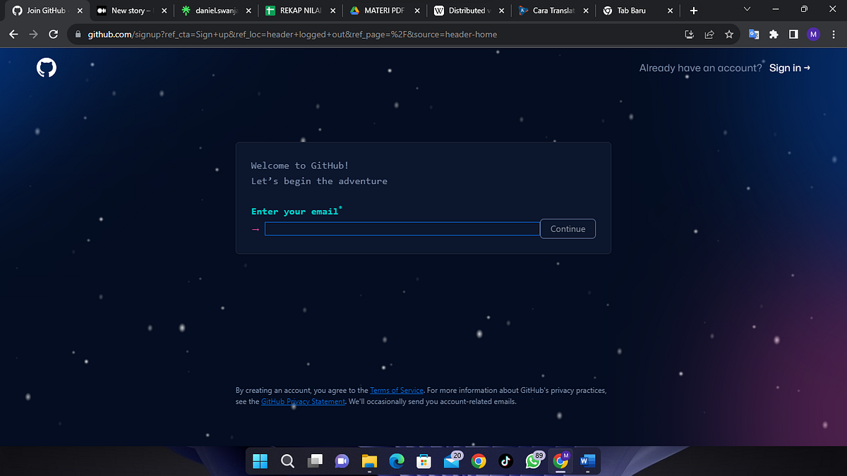 Laporan cara membuat akun di repository Github | by Moh. Andrian Maftuh ...