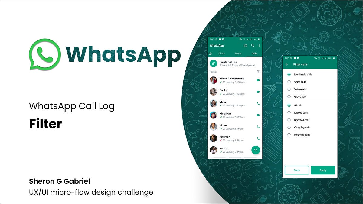 Whatsapp Call History Filter | Case Study | Micro Flow | 10Day Design ...