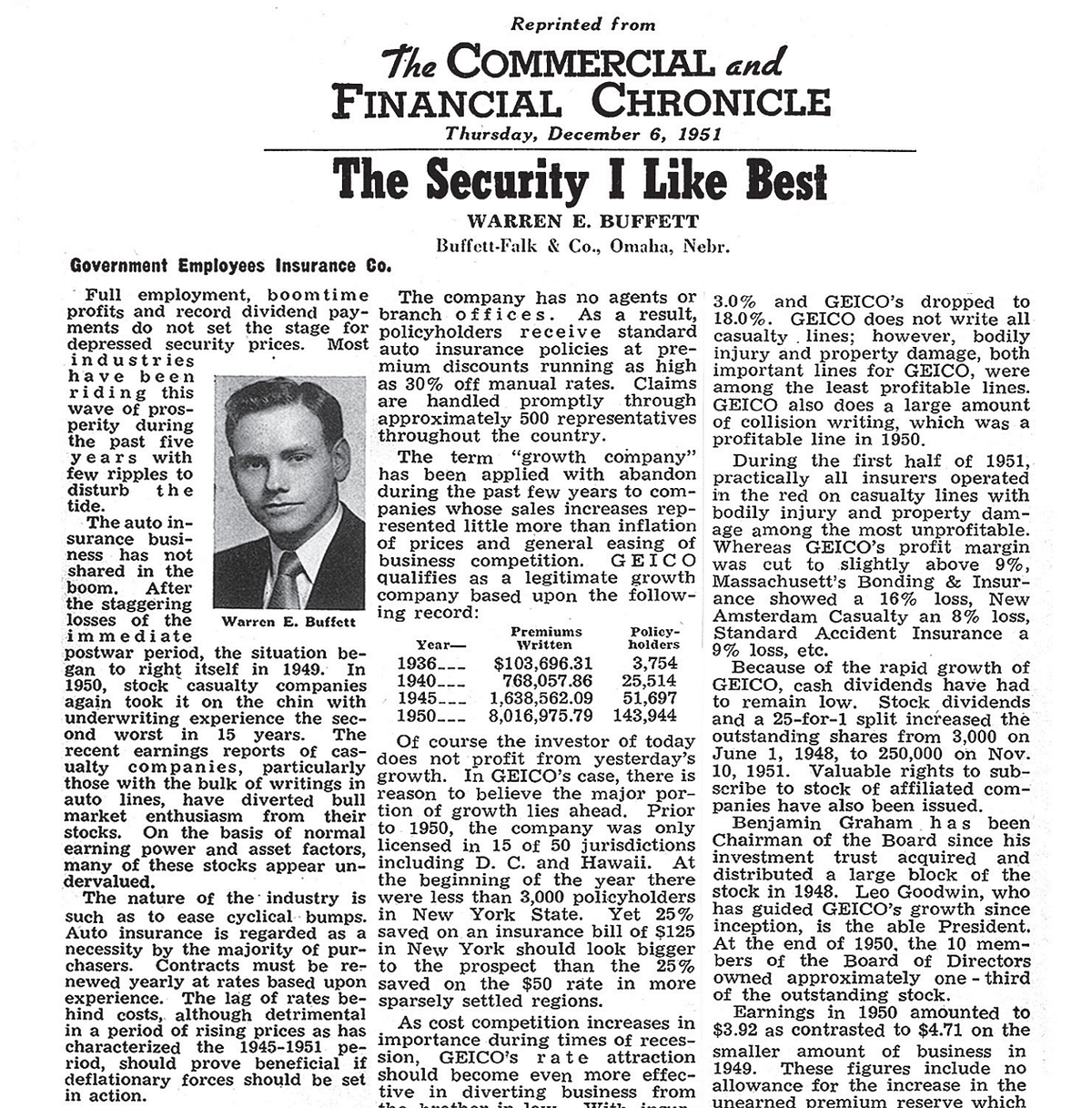 GEICO (1951) pela lente de Warren E. Buffett: o que define uma ...