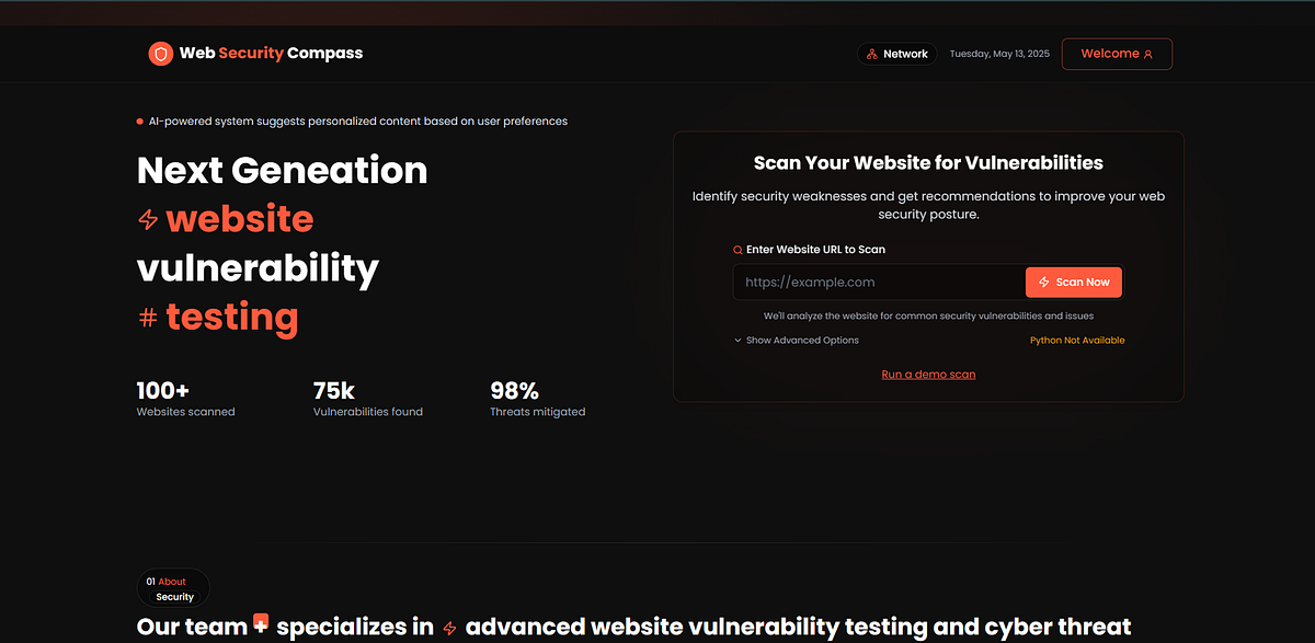 🛡️ Building a Full-Stack Website Vulnerability Scanner: A Deep Dive into My Security Project ...