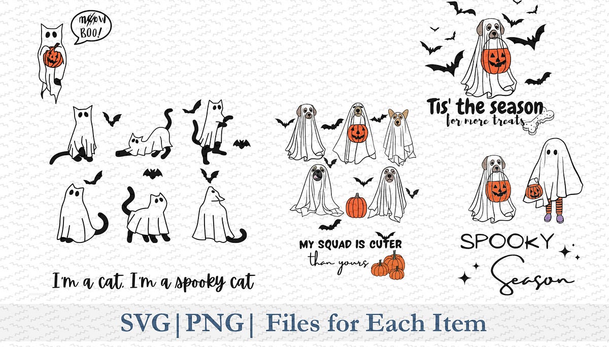 Boho Animal Ghosts || SVG || PNG || Cat || Dog | by Mark Lewis | Jun ...