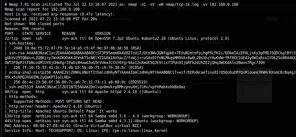 Tech_Supp0rt: 1 | Vulnhub Walkthrough | by Allexus Constantino | Medium