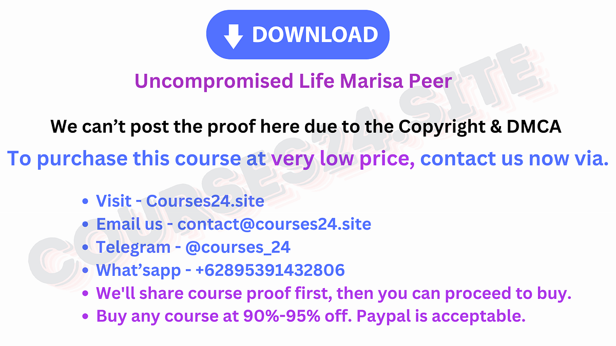 {Uncompromised Life Marisa Peer} This course is now available to ...