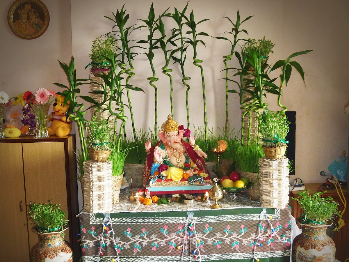 Ganpati Decoration Ideas At Home With Flowers Plants By Blooms Only Ganpati Decoration Ideas At Home With Flowers Plants By Blooms Only