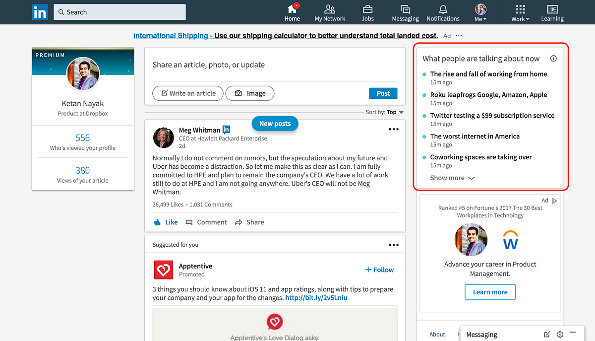 Curated side-bars on Facebook and LinkedIn -> NLP | by Ketan Nayak ...