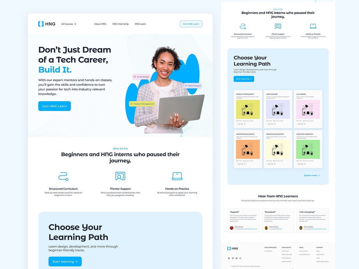 Project: Responsive Website for HNG Learn | by Yinka Adesanya | Oct ...