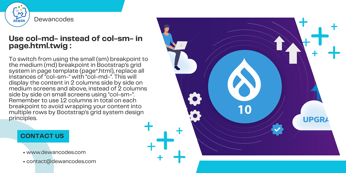 Use col-md- instead of col-sm- in page.html.twig : - Dewancodes - Medium