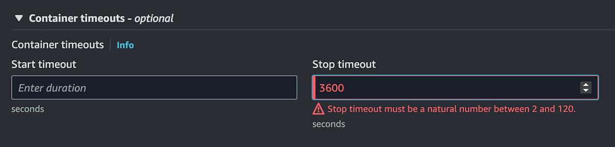 How to set a timeout for an AWS ECS task | by Samkikibaker | Medium