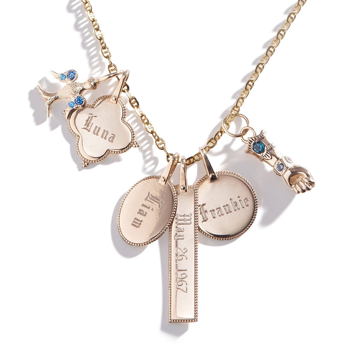 Personalized Charm Necklace Gold | Threesistersjewelrydesign.com ...