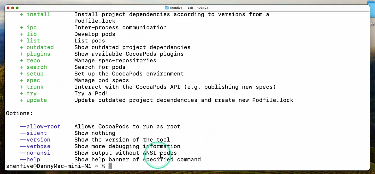 如何使用CocoaPods 安裝CocoaPods 打開終端機(Terminal) 輸入sudo gem install cocoapods sudo 是管理員權限的意思 CocoaPods是 ...