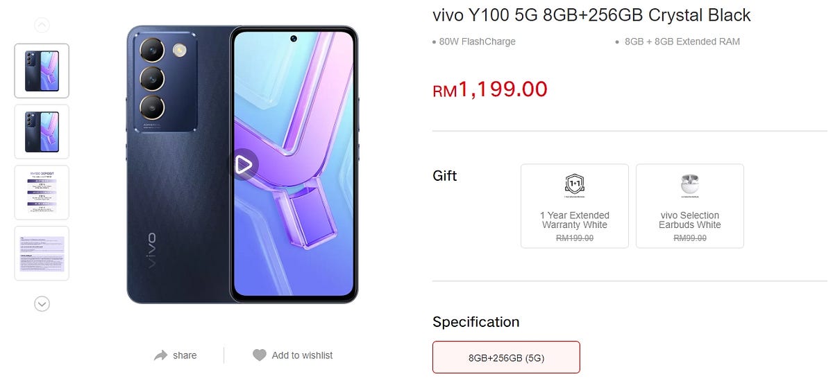Pricing of the vivo Y100 5G in Malaysia March 2024 | by Tumoutounews ...