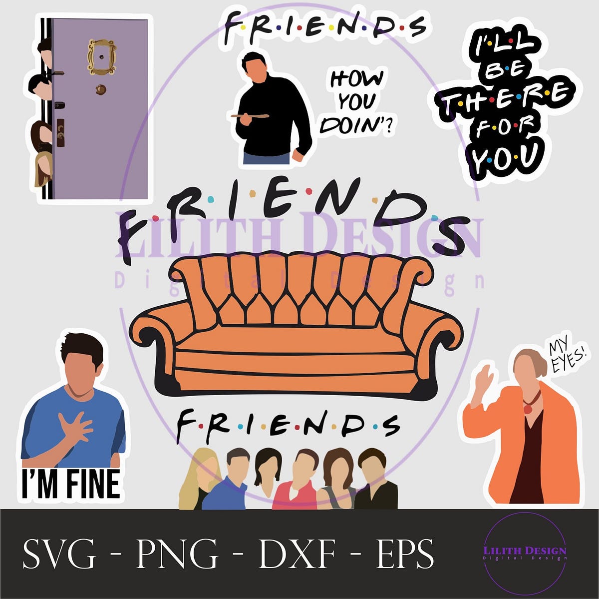 Friends Tv Show, Friends Bundle Svg/Png/Eps/Dxf Digital Download | by ...