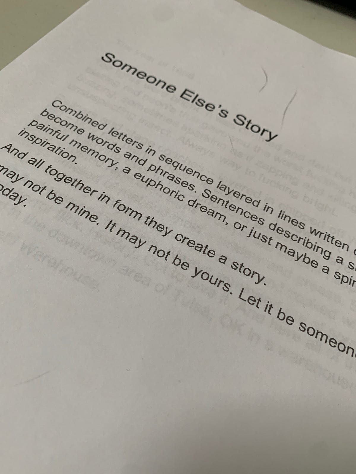 Someone Else’s Story… - Katherine Farrow - Medium