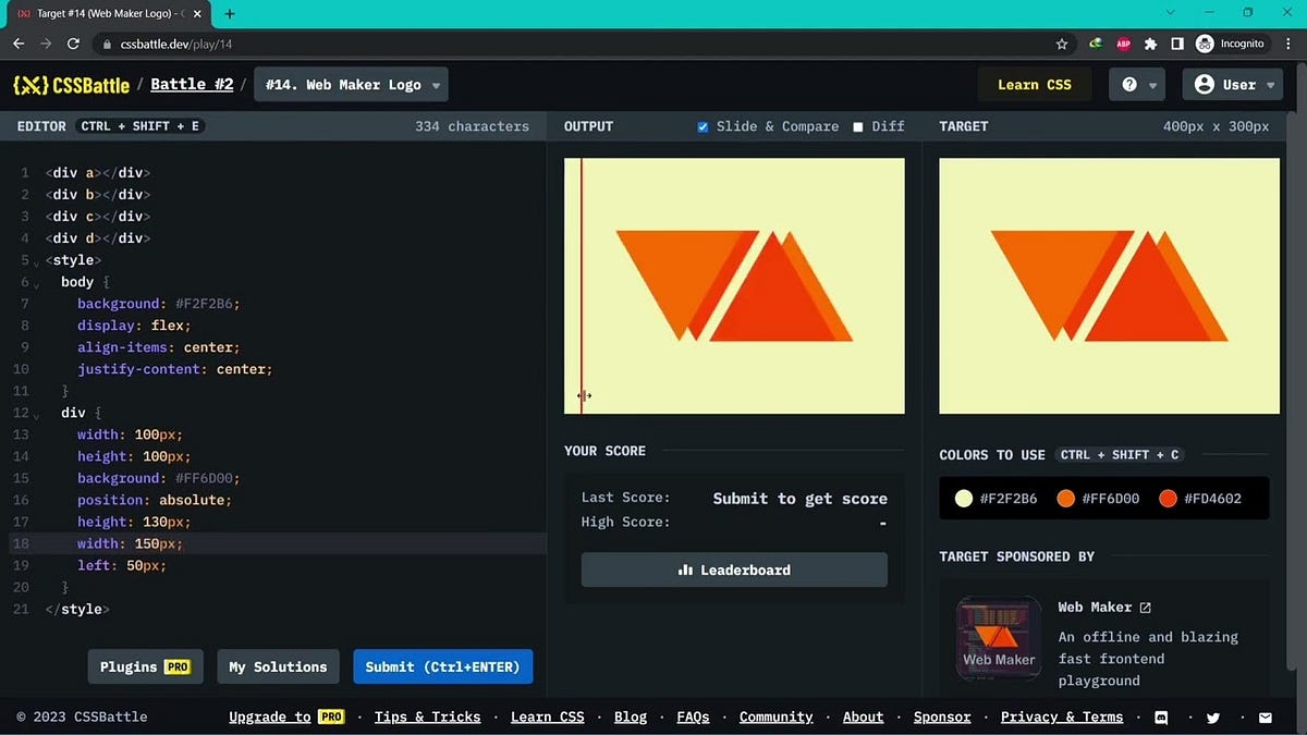 Cssbattle.dev: A Fantastic Playground for CSS to Elevate Your Skills | by jjcx | Medium