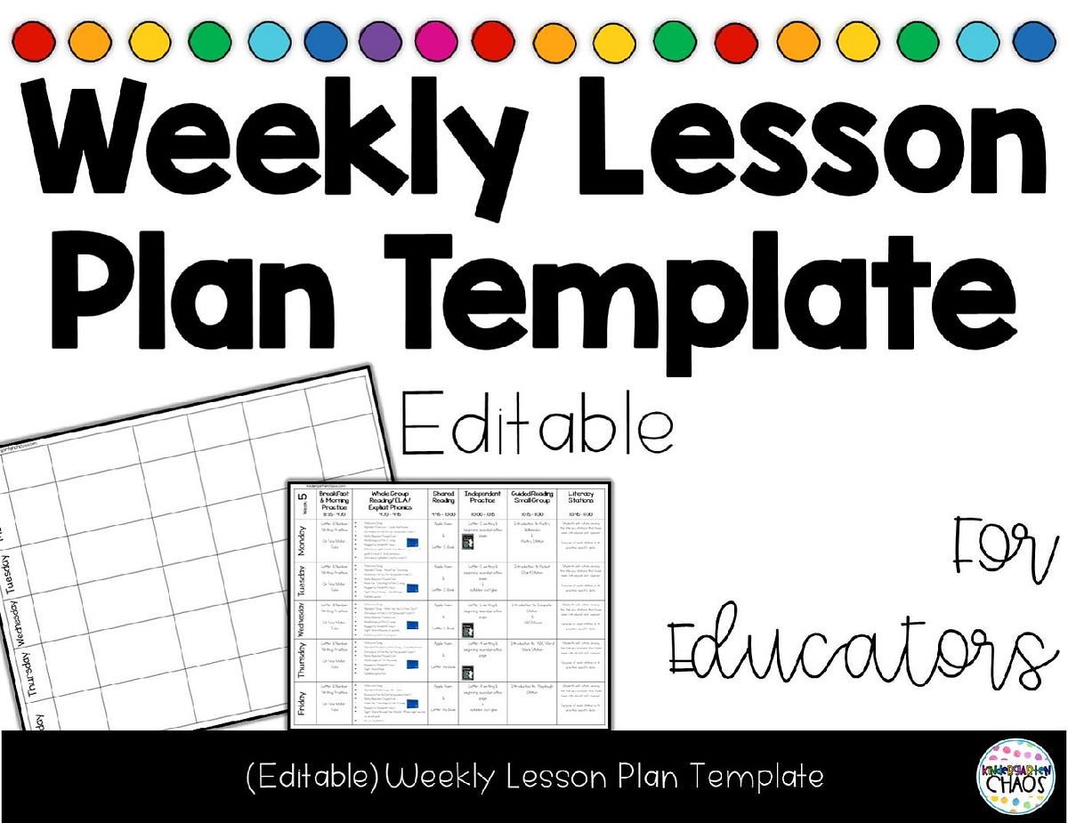 Weekly Lesson Plan Templates: Crafting the Path to Inspired Learning ...