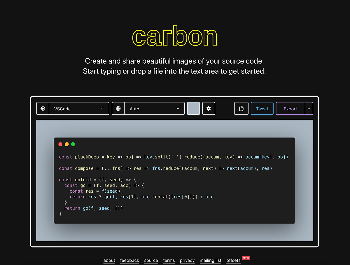 Crie capturas de tela de código usando Carbono e Polacode | by Bruno ...