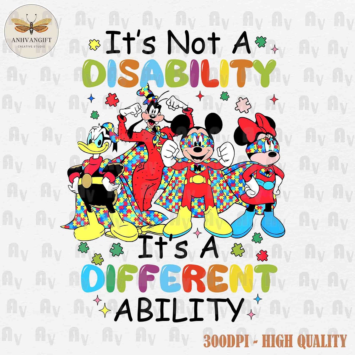 Autism PNG, It’s A Different Ability Png, Cartoon Character Autism Png ...