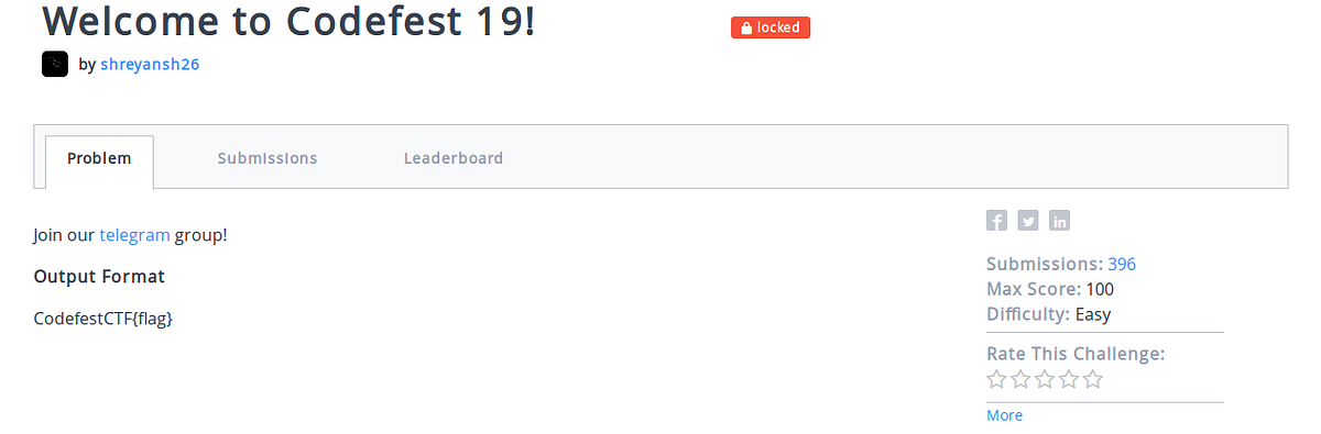 Codefest’19 CTF Writeups. The Capture the Flag event for… | by Shreyansh Singh | InfoSec Write-ups