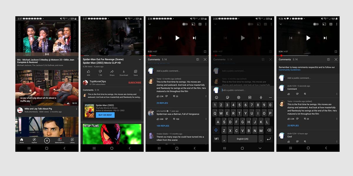 Wireframing YouTube App. Wireframe challenge: | by Jeremy Lesser | Medium