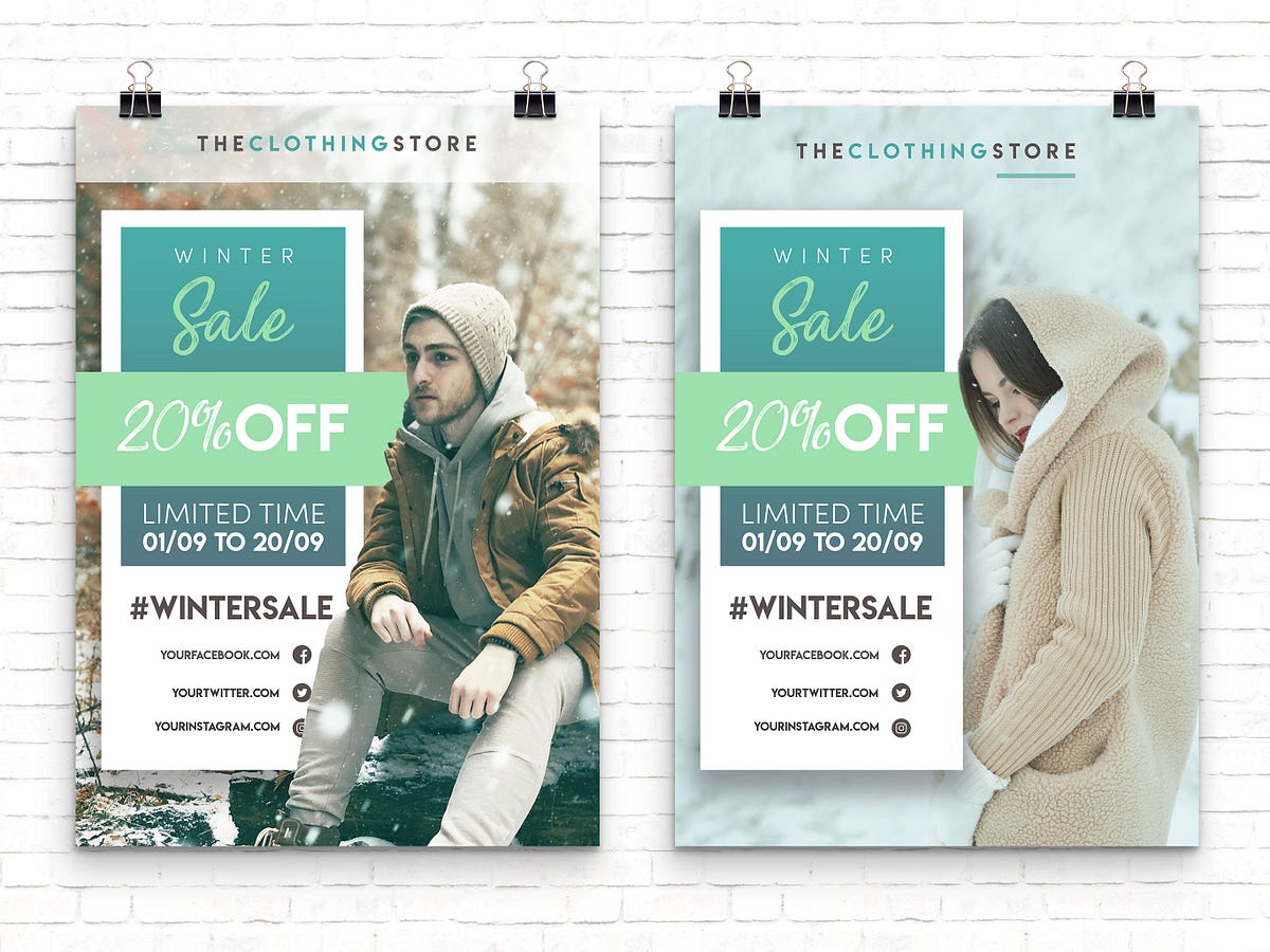 Winter Sale — Free Psd — Winter Clothing Poster Design | by Digimad ...