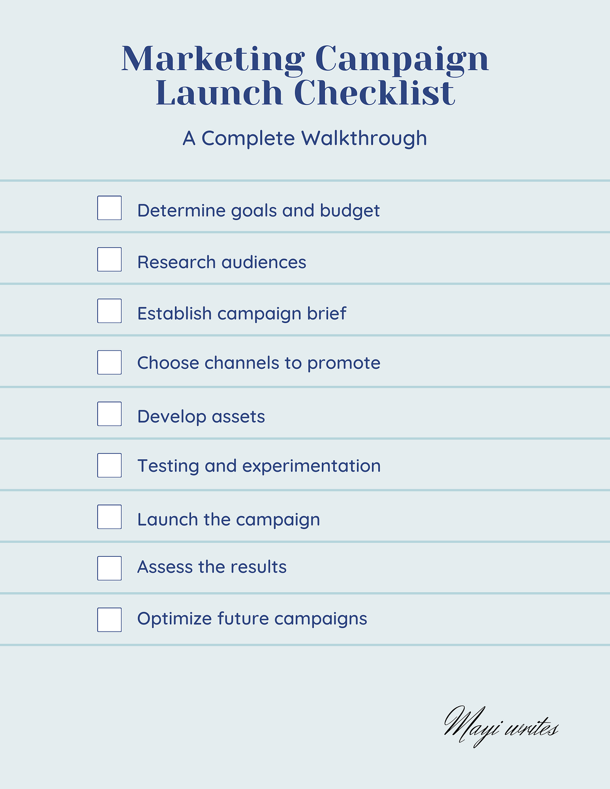 Marketing Campaign Launch Checklist: A Complete Walkthrough | by Mayi ...