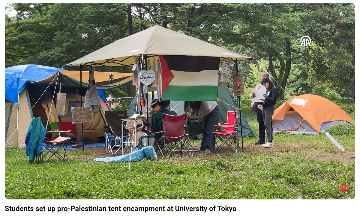 Students set up pro-Palestinian tent encampment at University of Tokyo ...