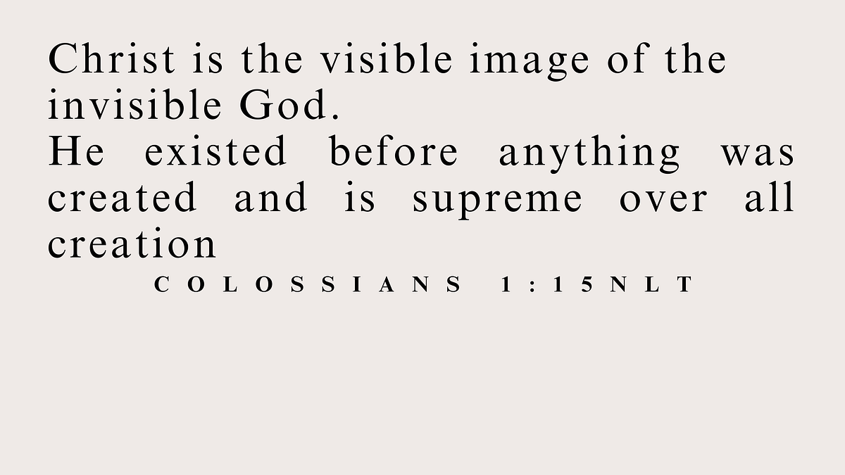 CHRIST AT THE CENTER. Inspired by Colossians 1:15–23 | by Preston-Allan ...