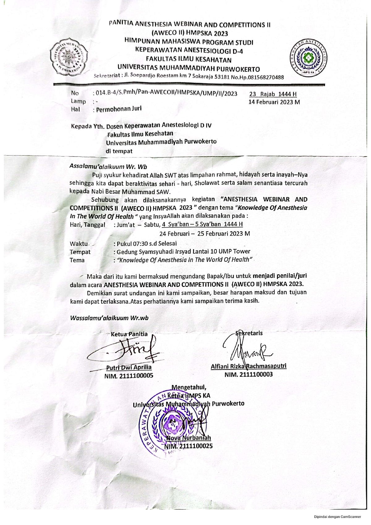 Prima Trisna Aji Menjadi Juri Perlombaan Poster dan Video Aweco HMPS ...