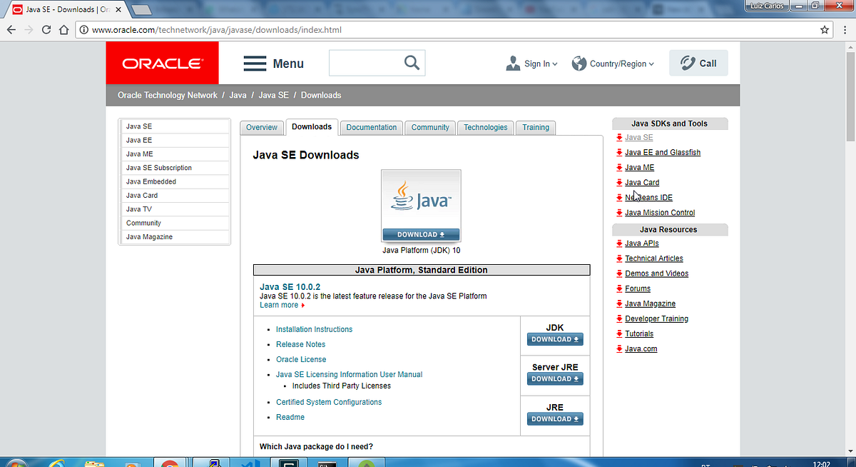 Parte 1 — Instalando o Java no Windows | by Luiz Carlos Muniz | Medium