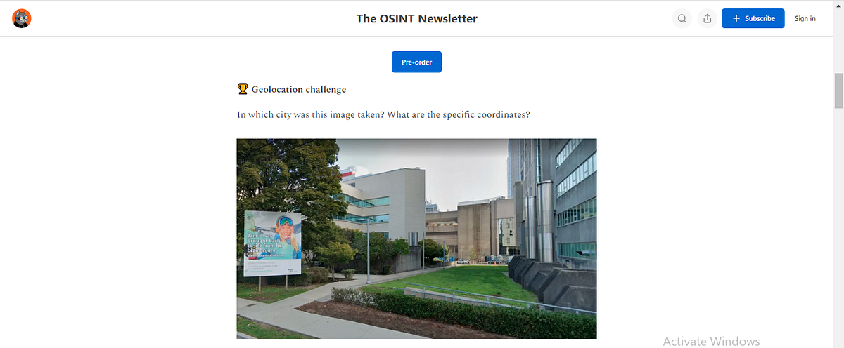 029# Osint Newsletter Geolocation Challenge | by B BOB | OSINT Team