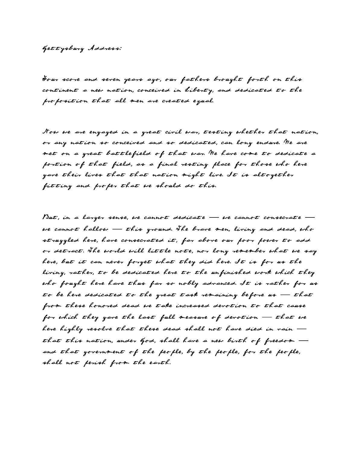 Gettysburg Address by Abraham Lincoln: Equality and Freedom | Medium