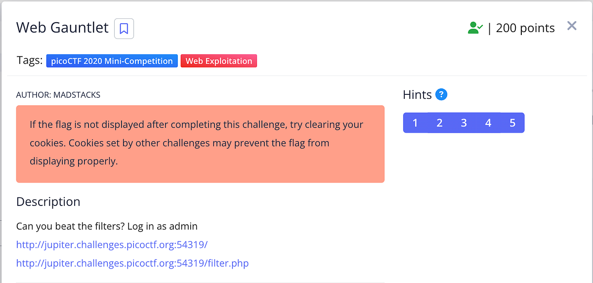 CTF Web Gauntlet - kikiyang - Medium