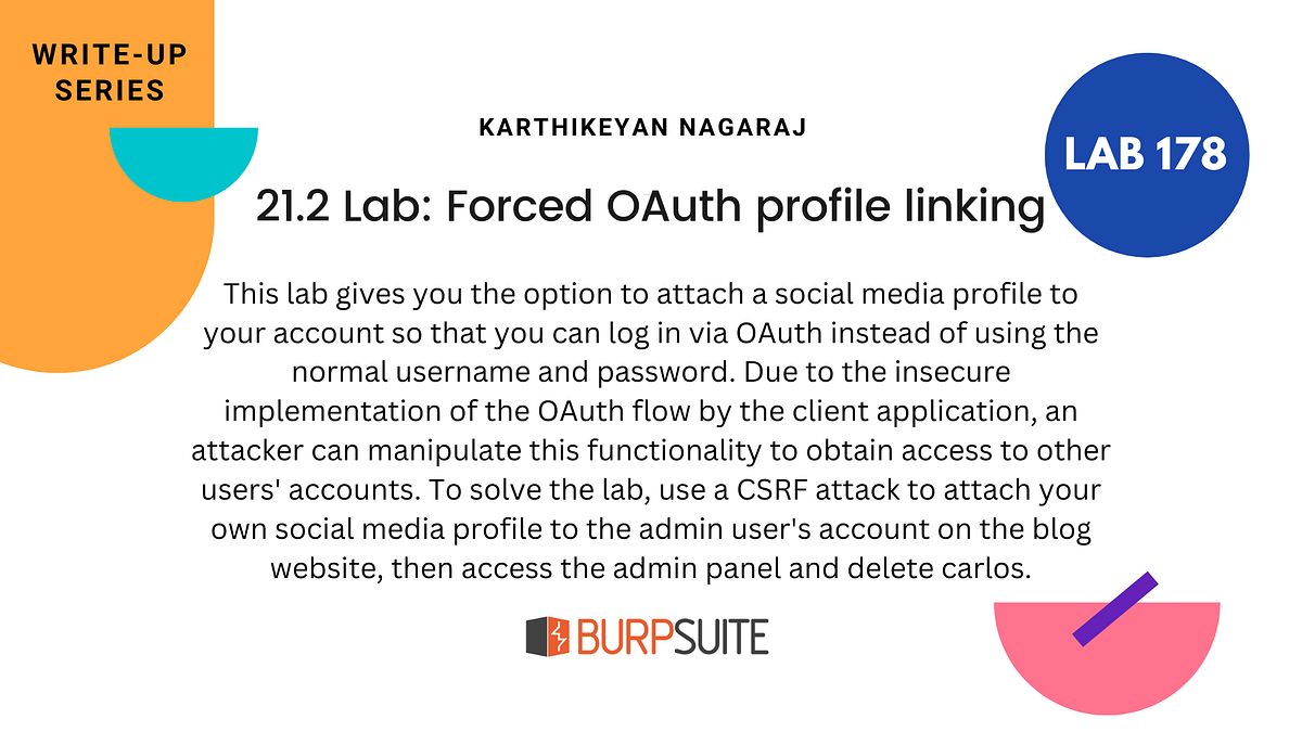 21.2 Lab: Forced OAuth profile linking | 2024 | by Karthikeyan Nagaraj | Infosec Matrix | Medium