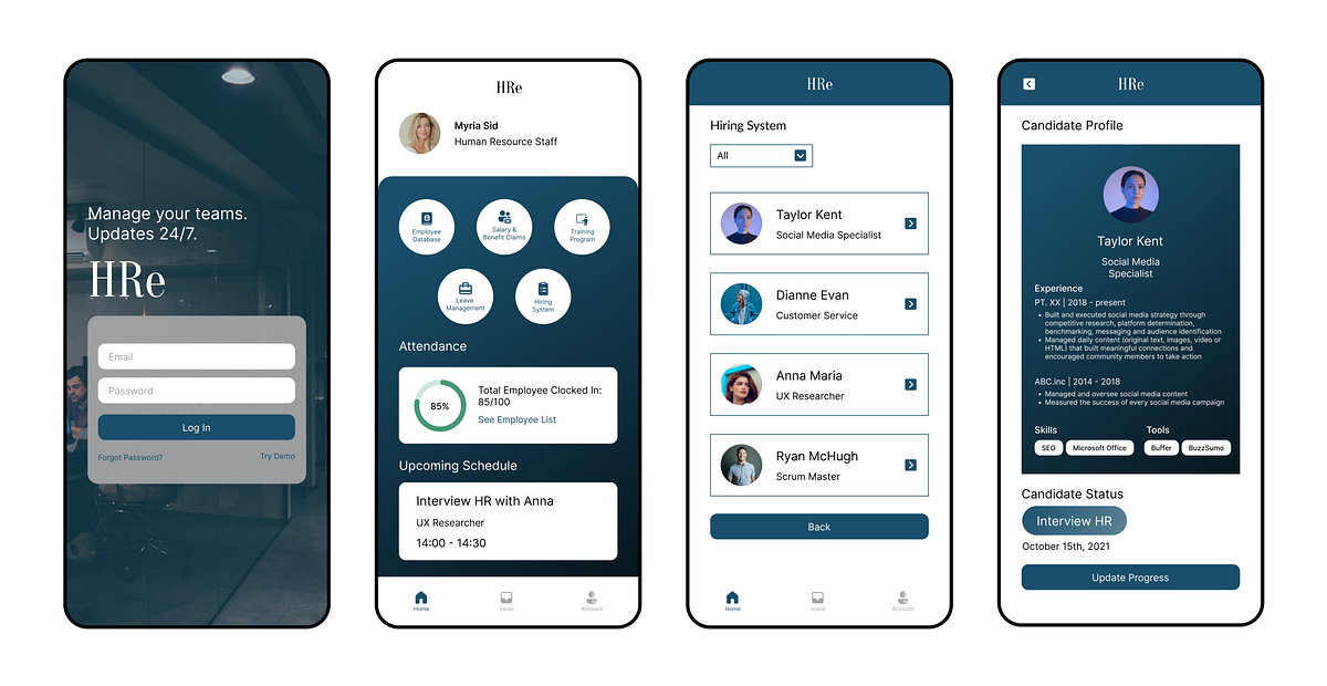 HR App — UI/UX Test Case. I got a challenge to create a HR… | by Asry ...