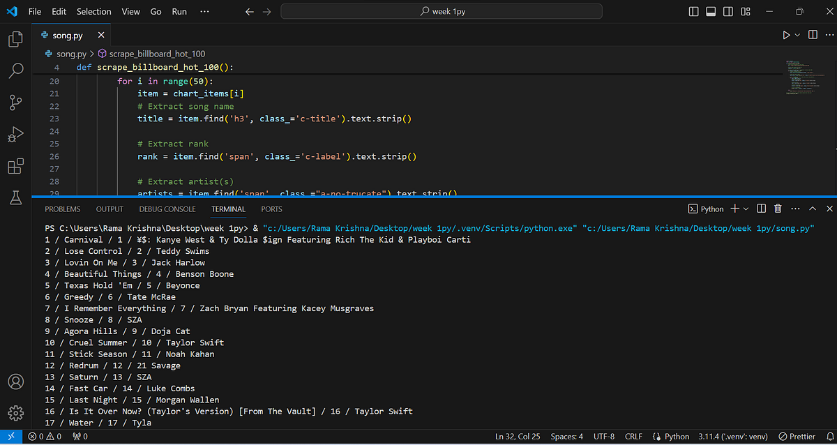 Backend Course: Week-1(TIL)- Introduction to python and web scraping | by Rama Krishna Kedarapu ...