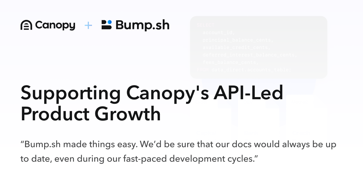 Supporting Canopy’s API-Led Product Growth | by Christophe | Bump.sh | Medium